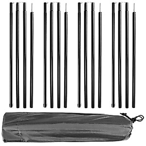fshihine Tarp Poles Camping Pole Set of 4, 78''Adjustable Portable Steel Tent Poles with Storage Bag for Canopy, Shelters, Awnings, Hiking, Backpacking, Rainfly, Outdoor Camping