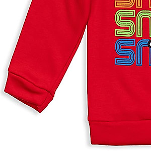 PEANUTS Snoopy Little Boys Fleece Pullover Sweatshirt and Pants Set Red/Black 7-8