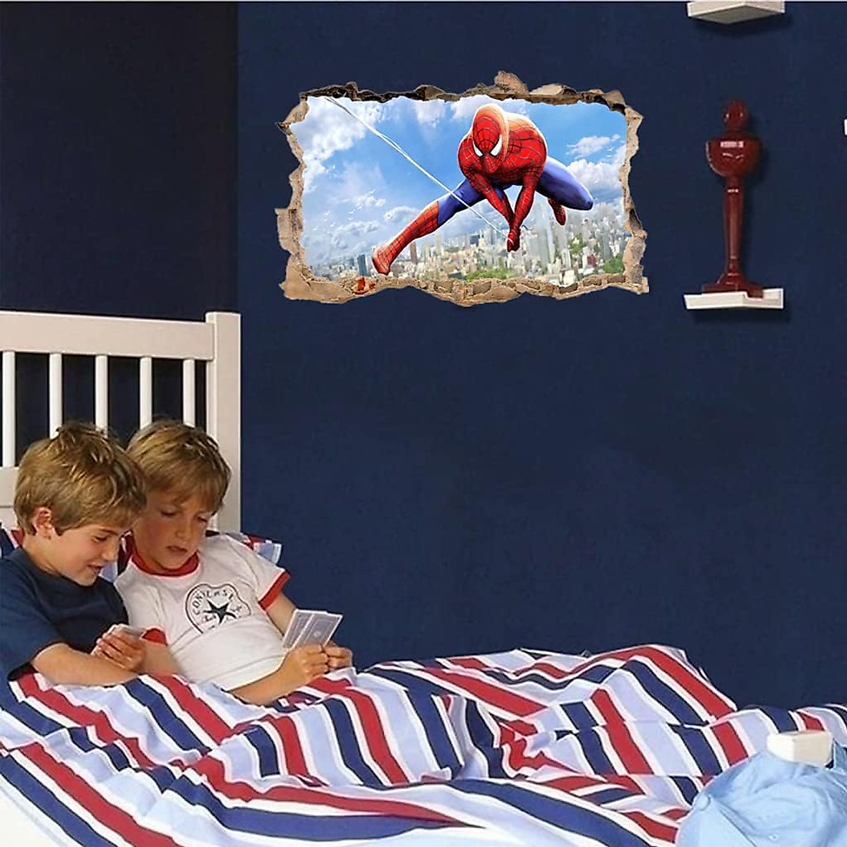 LSXYJ Spiderman Wall Stickers for Bedroom, Spiderman Poster Boys Kids Room Decor, Decorations for Bedroom Wall Decor, Spiderman Stickers Playroom Wall Decor