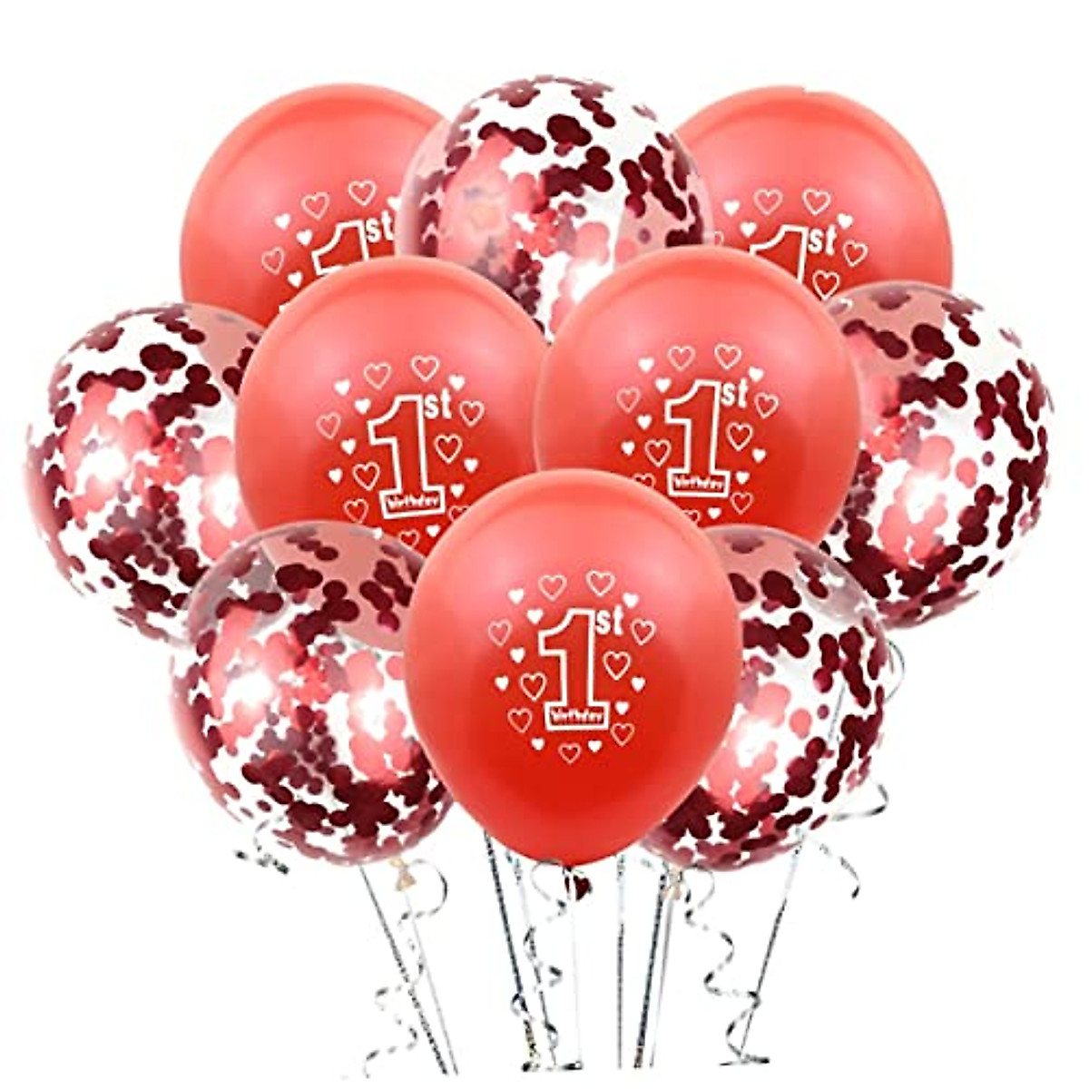 Abaodam 10pcs 1st Birthday Latex Balloon Number 1 Balloon One Party Balloons Bouquet Balloons for Kids Wreath Decor Baby 1 Month Balloon One Birthday Balloons Happy Birthday Child Filling