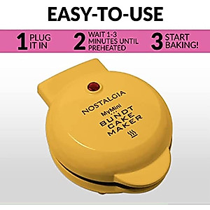 Nostalgia MyMini Lava & Bundt Cake Maker-mini breads, mini muffins, compact size (Gold)