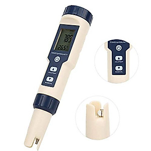 5 in 1 Portable Digital Water Quality Tester Hydroponics Detector Multifunctional PH/Salinity/Temp/TDS/EC Meter