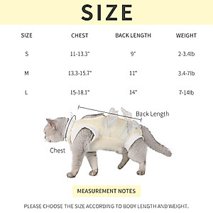 WZ PET Cat Surgery Recovery Suit,Soft Recovery Suit for Cats After Surgery Wear,Professional Cat Recovery Suit Female(Yellow,S)