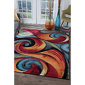 Universal Rugs, Foyer, Susan Modern 5x7 Area Living Room, Dining or Bedroom Rug, Indoor Entry Entryway Carpet, Alfombras para Salas Modernas, 5 ft x 7 ft, Multi