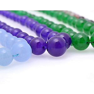 Paialco Women's Graduated Necklace Strand Chalcedony Emerald Green Beads 6-14MM, 18 Inches