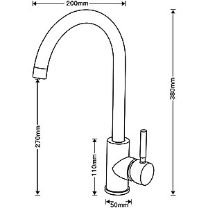 WEITOL Kitchen Sink Faucet for Bar Farmhouse Commercial, Stainless Steel Wire Drawing Golden Kitchen Faucet, Hot and Cold Water Faucet, Mixer Tap Kitchen Accessories