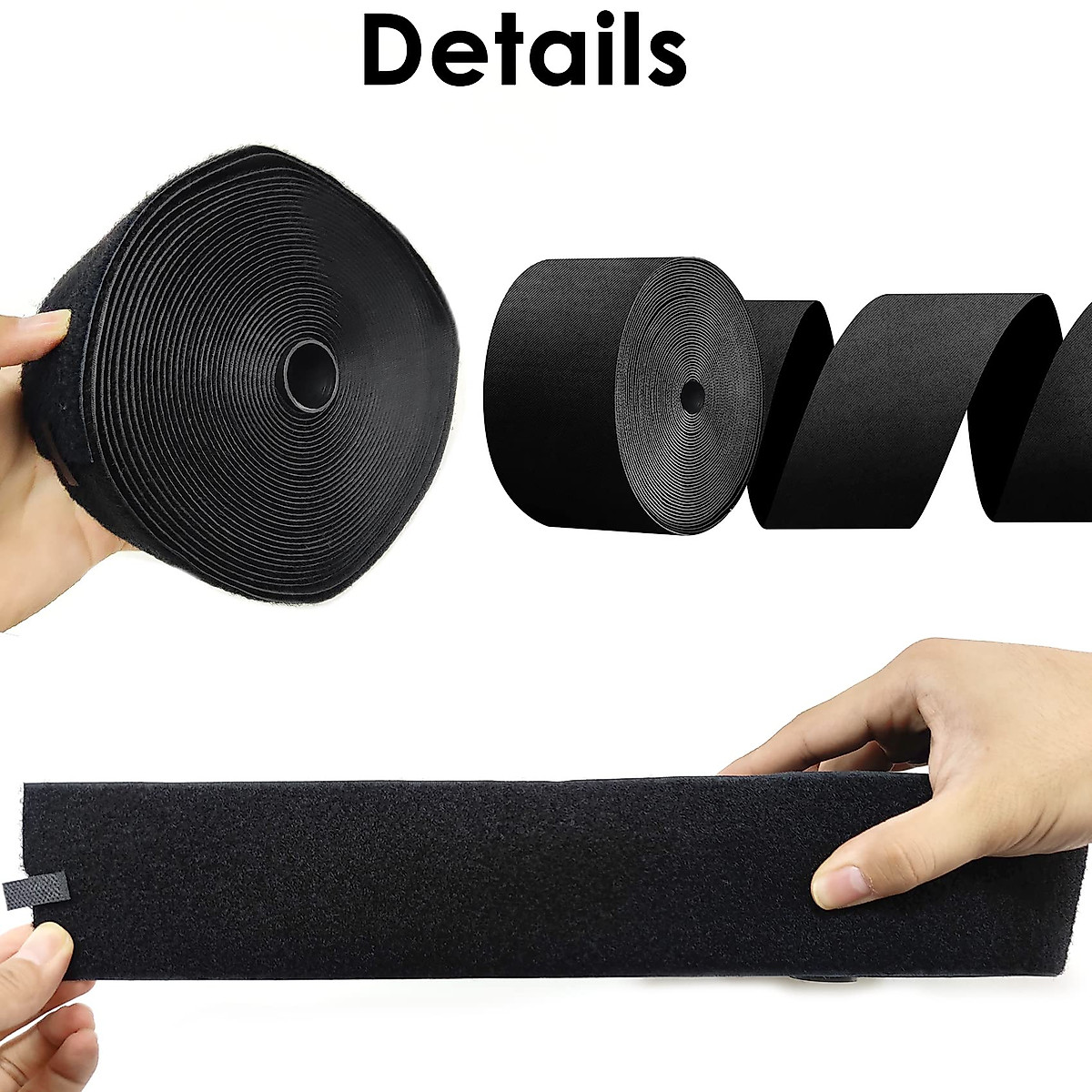 NA Rovepic 394 Inch Couch Gap Blocker Adjustable Bumper for Under Furniture with 19.5 Inch Adhesive Mounting Strap Avoid Things Sliding Under Furniture Bumper Stopper Guards for Bed Bottom (Black)