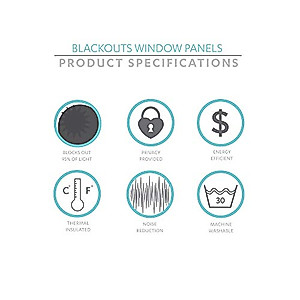 Lush Decor, Blue Insulated Knotted Tab Top Blackout Window Curtain Panel Pair, 84" x 52", 84 in x 52