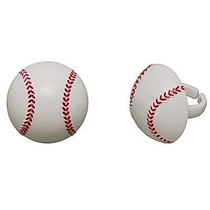DECOPAC 3D Baseball Cupcake Rings - 24 pc