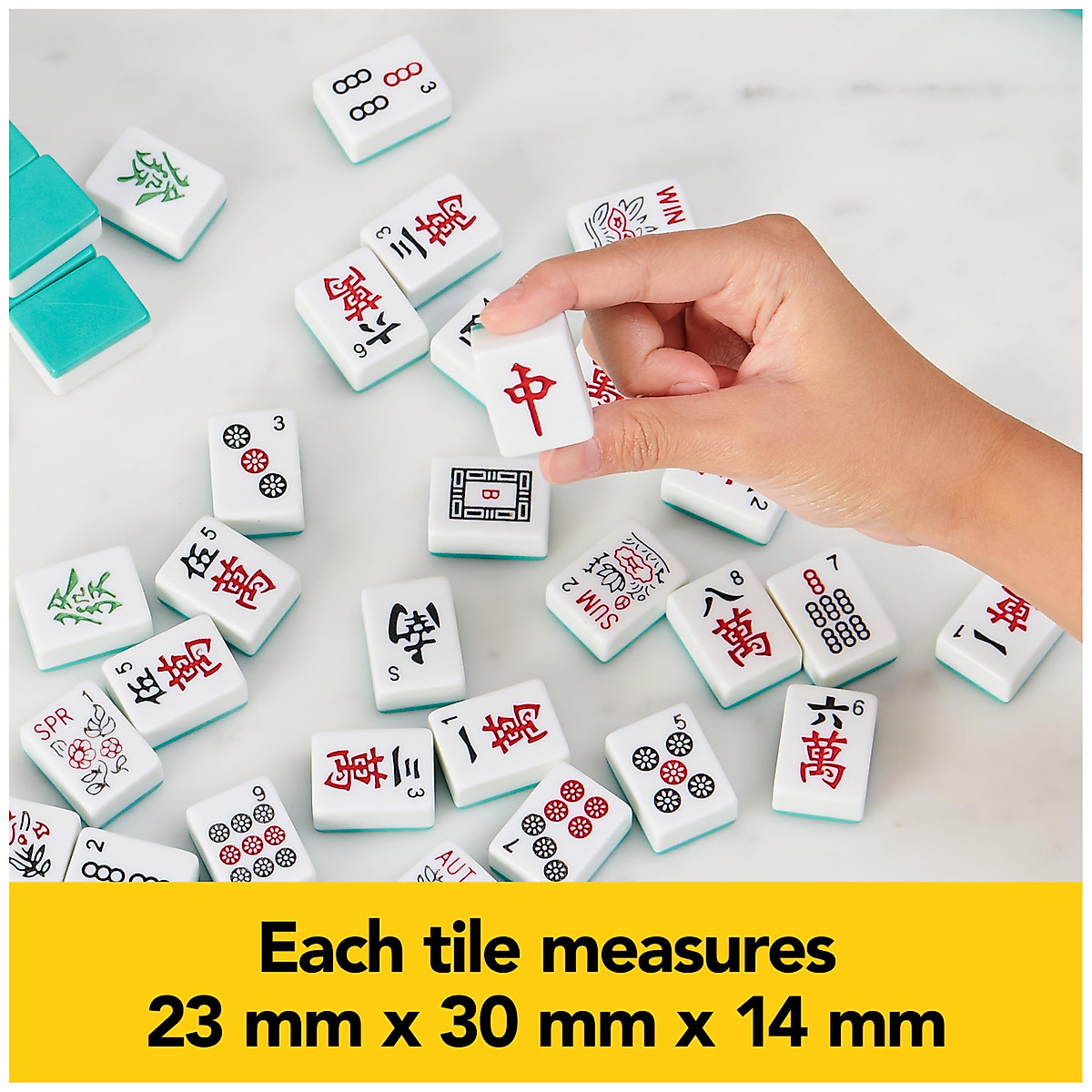 Spin Master Games Legacy Deluxe Mah Jong Classic Game with Two-Toned Tiles and Lined Wood Storage Case, Family Game for 4 Players Ages 8 and up