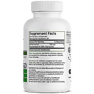 Bronson Shilajit Extract 500 MG Per Serving, Supports Energy Production & Vitality, Standardized to 20% Total Acids, Non-GMO, 60 Vegetarian Capsules