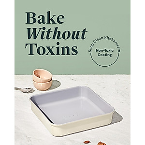 Caraway 9” Square Pan - Non-Stick Ceramic Coating - Free From Forever Chemicals - Cake Pan Perfect for Brownies, Lemon Bars, & More - Cream