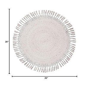 SAFAVIEH Sahara Collection 3' Round Beige SAH490A Handmade Boho Tassel Area Rug