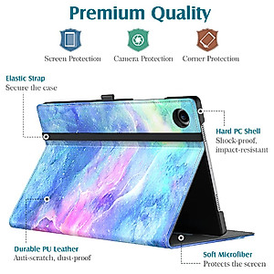 TiMOVO Case for Galaxy Tab A8 10.5 inch 2022 SM-X200/SM-X205, Multiple Viewing Angles Folding Stand Case with Document Card Slots and Hand Hold Strap Fit Samsung Tab A8 Case, Dreamy Nebula