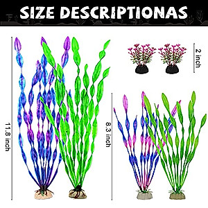 PTFJZ Aquarium Plants-Artificial Fish Tank Plants Artificial Seaweed Water Plants Decoration Ornaments-9pcs