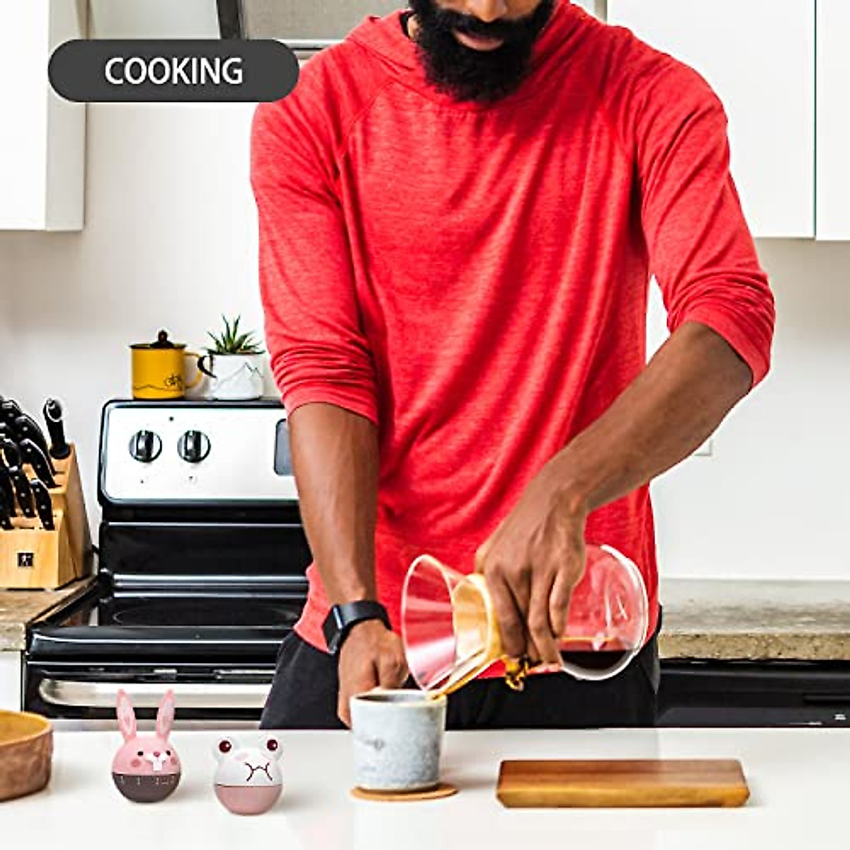 AUDRWALL Cute Kitchen Timer Mechanical Timer for Kids, 60 Minutes Manual Cooking Timer Wind Up Countdown Timer Cute Timer for Cooking Reading Sports Study Time Management and Desktop Decor (Rabbit)