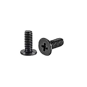 uxcell M2x8mm Phillips Screw Fastener Black 3.8mm Dia Screw Head for Laptop PC TV Fan Switch 50pcs
