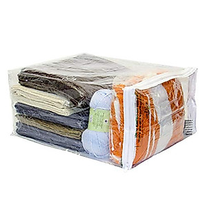 Clear Vinyl Zippered Storage Bags 15 x 18 x 9 Inch 5-Pack