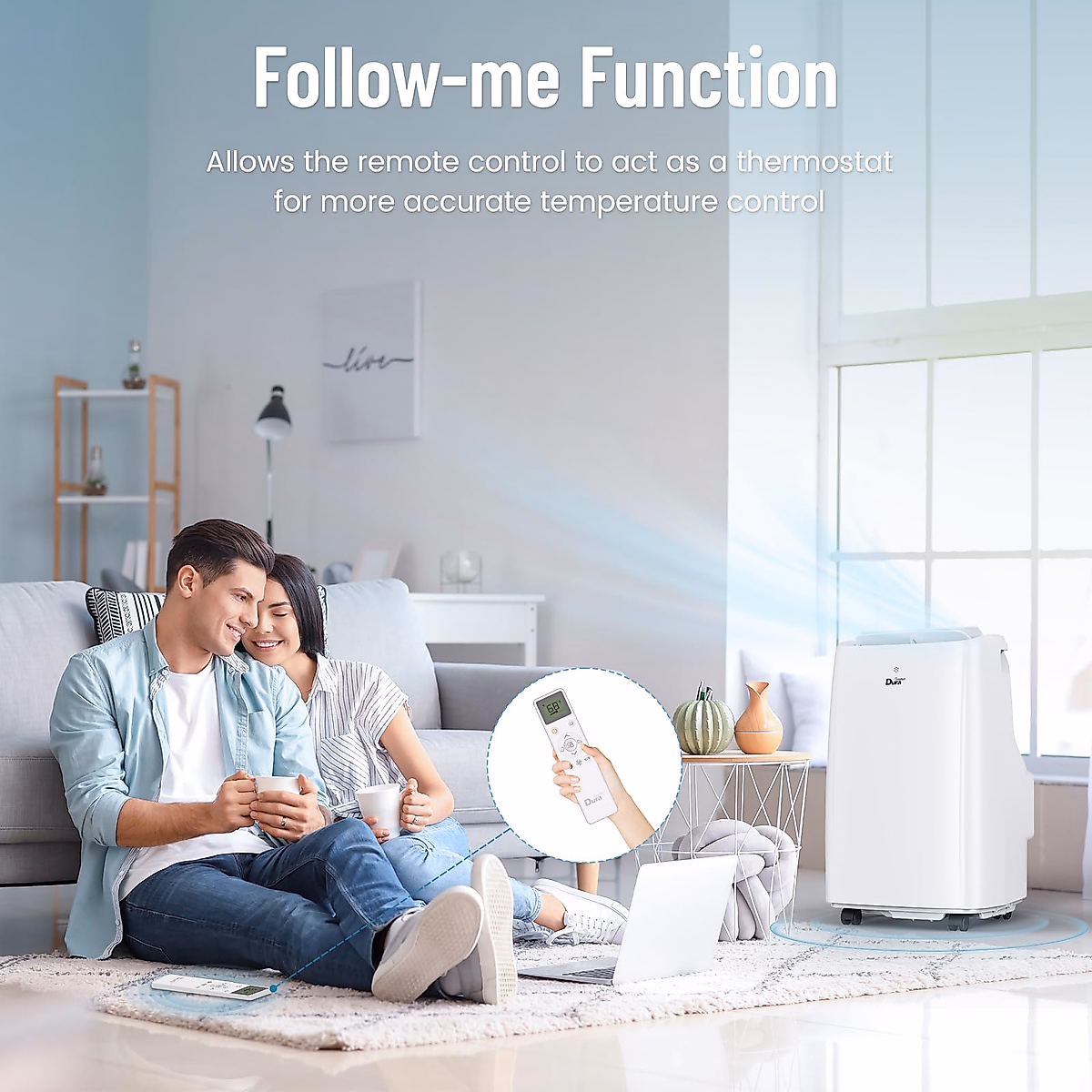 DuraComfort Portable Air Conditioners,11000 BTU(ASHRAE) /7000 BTU (SACC),Powerful AC Unit with Remote Controller,Cooling,Built-in Dehumidifier,Fan Modes,Reusable Filter,Up to 300 Sq.Ft