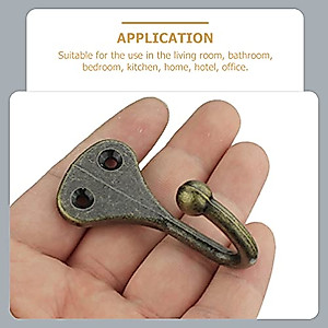 4Pcs Rustic Coat Hooks Single Prong Hanger Wall Vintage Hooks Zinc Alloy Hooks Curtain Tieback Hooks Bedroom Clothes Hooks with Screws for Key Towel Scarf Bag Bronze