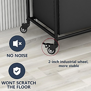 LINZINAR 4 Bag Laundry Basket Sorter Laundry Hamper Cart with Heavy Duty Rolling Lockable Wheels and Removable Bags,Black