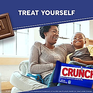 CRUNCH Milk Chocolate and Crisped Rice, Full Size Individually Wrapped Candy Bars, Easter Basket Stuffers, 1.55 oz each