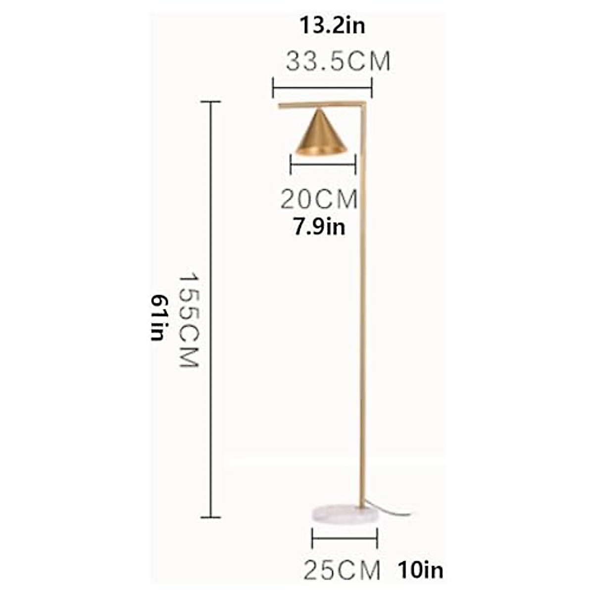 NTIYOU Floor Light Elegant Simplicity Floor Lamp, Vertical Lamp Warm Light with Hanging Metal Lampshade Metal Base Study Room Bedroom Office (Color : Black)