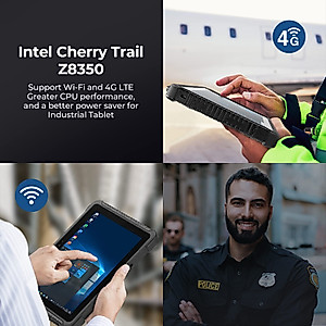 MUNBYN Rugged Tablet IRT05, 10.1 inch Windows 10 Pro Rugged Tablet, 4G LTE, GPS, Water-Proof, 700nit Sunlight Readable Work Tablet, 10000mAh Battery, 4GB RAM/128GB ROM, BT4.2 Wi-Fi for Enterprise Work