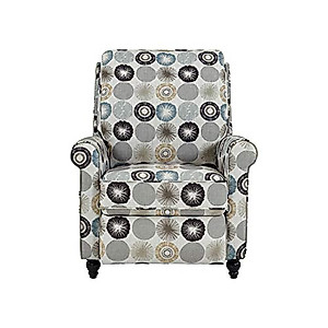 Domesis Chester - Fabric Hill -ush Back Recliner Chair, Taupe Multi-Starburst