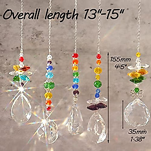 Rainbow Crystal Suncatcher Window Hanging, Rainbow Decor for Window Home Garden Car, Pack of 5