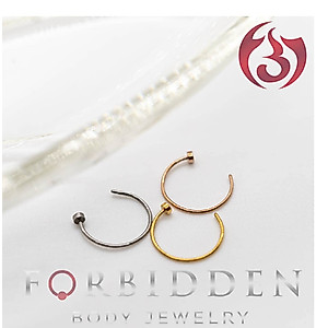 Forbidden Body Jewelry Nose Ring Hoop, 22G (8mm), Surgical Steel, Rose Gold Tone