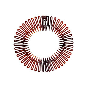 Fodattm 6PCS Women Lady Stretch Flexible Plastic Full Circle Hair Comb Headband Hair Hoop Hair Clip Spring Head Band with Deep Teeth (Color mixed)