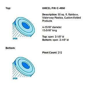 Unicel C-4950 Hot Tub and Spa 50 Sq. Ft. Replacement Filter Cartridge for C-4326 and C-4625 cartridges (6 Pack)