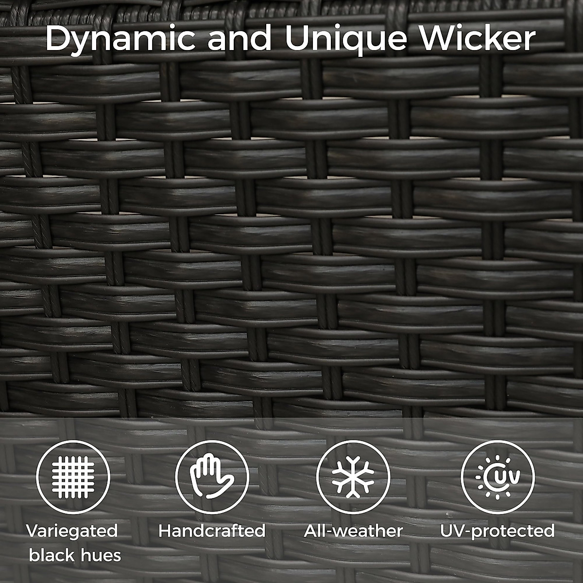 RoyalCraft 5 Pieces Patio Furniture Set, All Weather PE Wicker Rattan Outdoor Furniture with Coffee Table and Loveseats, Outdoor Sectional Sofa for Lawn Backyard Poolside Porch Garden, Grey