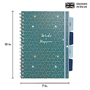 Pukka Pad, 5 Subject Spiral Notebook 3-Pack with Repositionable Dividers - 200 Pages of 80GSM Paper with Perforated Edges, Great for Office, Planning, Staying Organized, Glee, B5-7 X 10in