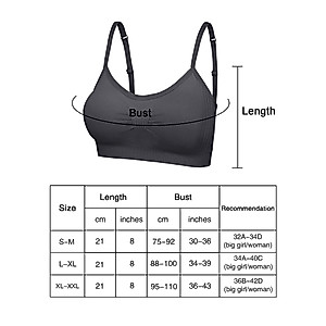 SATINIOR 4 Pieces Bralette Neck Cami Bra Wireless Tank Top Bra Sports Bra for Women Girls