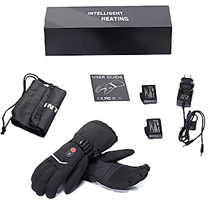 day wolf Upgraded Heated Gloves for Men Women, Waterproof and Touch Screen 7.4V 2200mAh Rechargeable Electric Gloves Hand Warmer for Skiing, Snowboarding, Skating, Camping Hiking Running