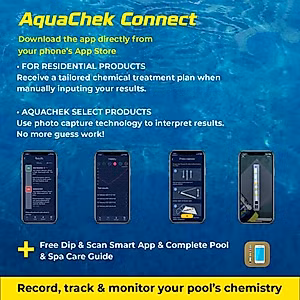 AquaChek TruTest Digital Test Strip Reader For Pool and Spa Water Testing - Tests for Free Chlorine, Free Bromine, pH, and Total Alkalinity - Quick & Accurate Results Includes 25 TruTest Strips (Blue)