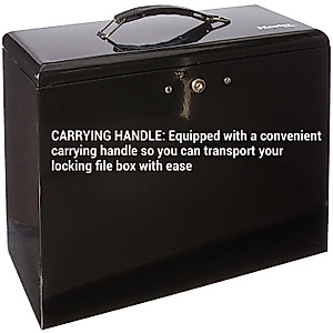 Master Lock File Box with Lock, Large Locking File Box for Documents, Steel Lock Box with Keys, 7148D
