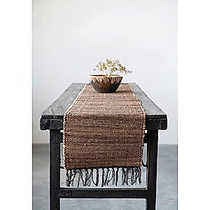 Creative Co-Op Decorative Terra-Cotta Rattan Stitching Bowl, 10" L x 10" W x 5" H, Brown