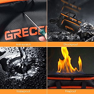 Fire-proof Carrying Case Bag Compatible with Jackery Explorer240/300/160/500/Anker521 Portable Power Station, Waterproof Camping Travel Storage Case Bag Multi-Pockets for Charging Cable and Accessory