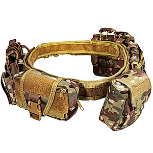 YAKEDA Tactical Duty Law Enforcement Police Utility Belt With Pouches 7 in 1 (CP)