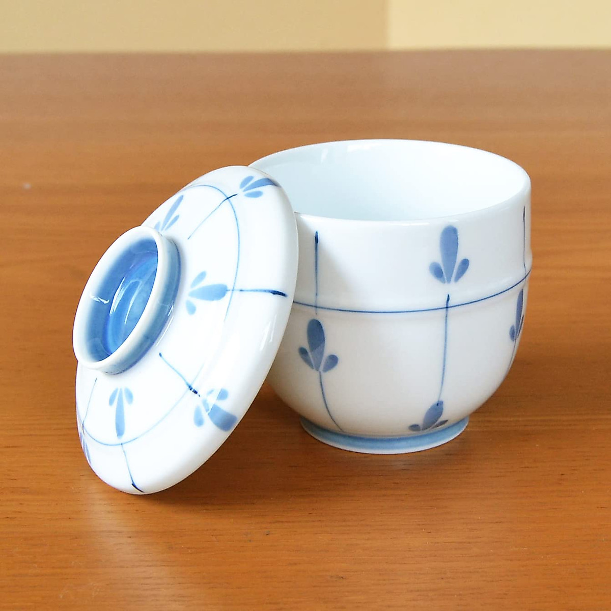 有田焼やきもの市場 Chawanmushi Cups with Lids Set of 2 Japanese Chawan Mushi Arita Imari ware Made in Japan Mebae