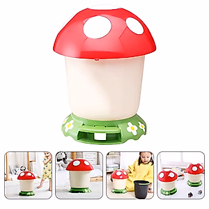 MAGICLULU Mushroom Trash Can with Foot Pedal Plastic Wastebasket Cute Garbage Container Bin Recycle Can for Kitchen Bedroom Living Room Bathroom Home Office Decoration