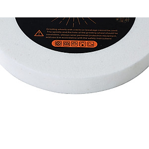 AmaCupid Bench Grinding Wheel 6 inch. for Sharpening Quenched Steel, High Carbon Steel and Other Cutting Tools. White Aluminum Oxide Abrasive. 1/2 inch Arbor, 3/4 inch Thickness, 80 Grit