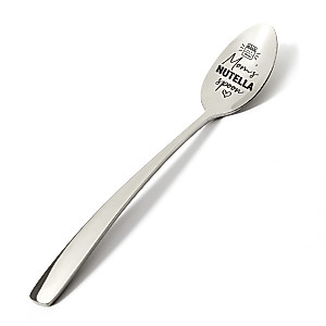 Mom's Nutella Engraved Spoon, Mom Nutella Lover Gifts Spoon Stainless Steel Gift for Mother's Day Birthday Christmas