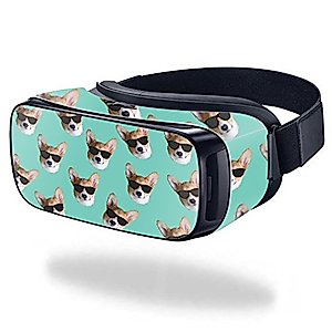 MightySkins Skin Compatible with Samsung Gear VR – Cool Corgi | Protective, Durable, and Unique Vinyl Decal wrap Cover | Easy to Apply, Remove, and Change Styles | Made in The USA