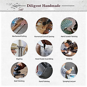 Sophia & William Accent Storage Cabinet with Wood Frame and Iron Embossed Painted Door, Distressed Floor Cabinet for Entryway Living Room