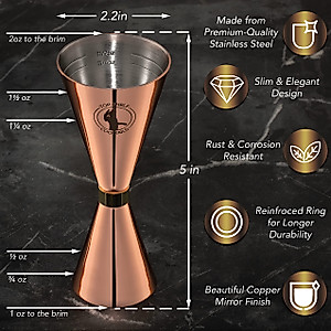 Top Shelf Cocktails Japanese Jigger Double Jigger 2oz 1oz Cocktail Jigger With Measurements Inside Get Accurate