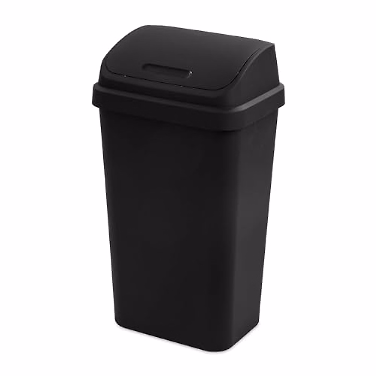 Sterilite 10759006 Kitchen Wastebasket, Swing Top, Black, 11-Gal. - Quantity 6